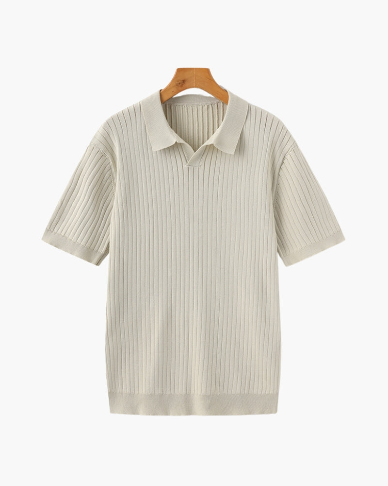 Polo Shirt - Ribbed Texture And Shape Retention Fit